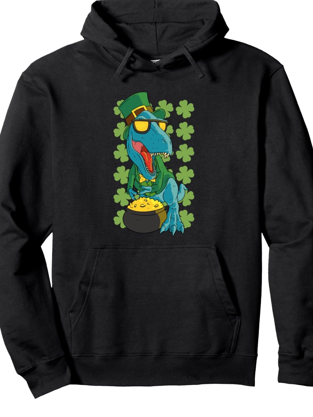Dinosaur T-Rex Dino St. Patricks Day Pullover Hoodie Happy Carnival ...