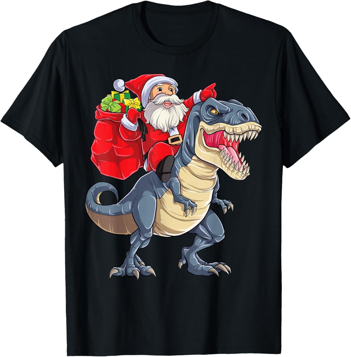 Dinosaur T rex Christmas Santa Men Xmas Squad T-Shirt - Walmart.com