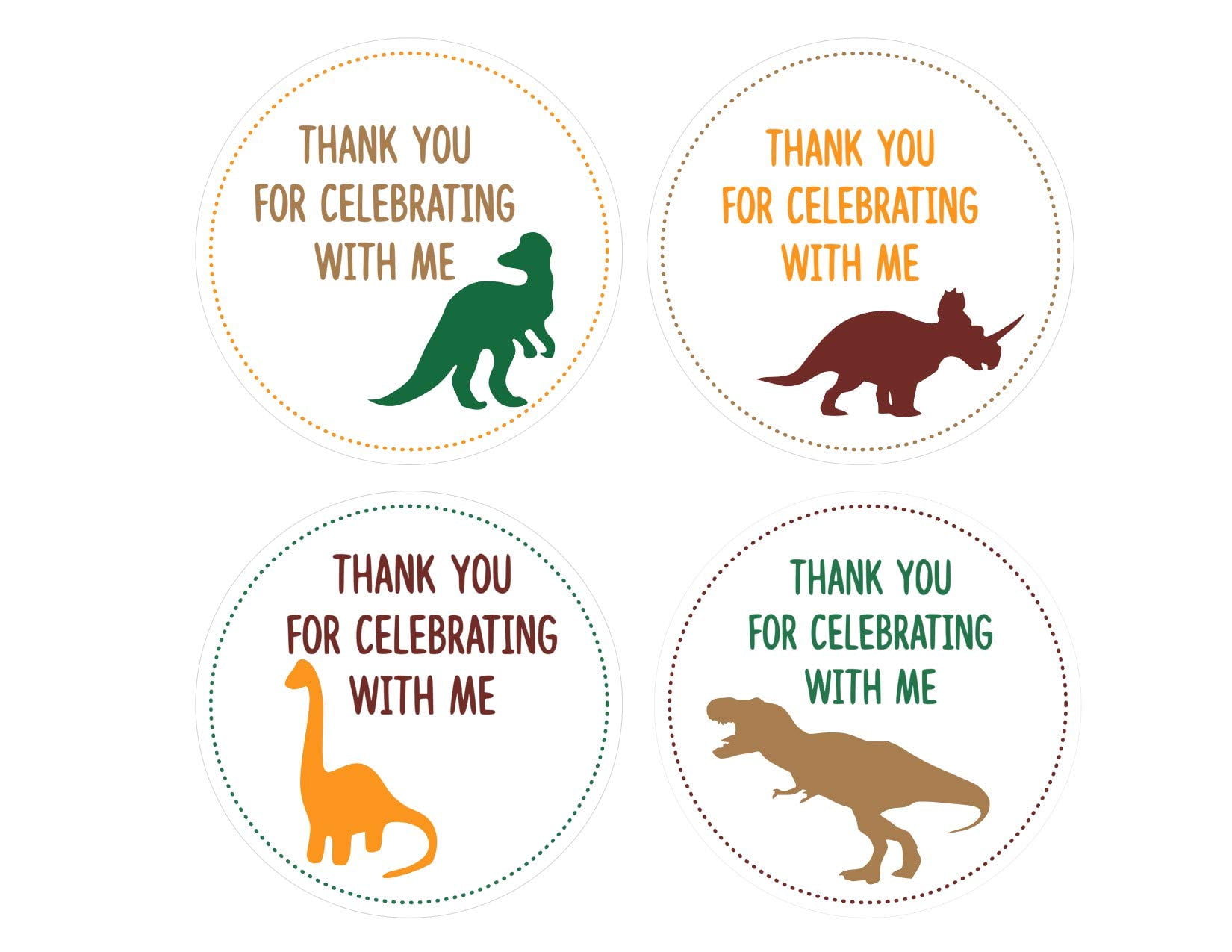 Dinosaur Thank You Stickers 24 Pcs, Little Dino Birthday Decoration ...