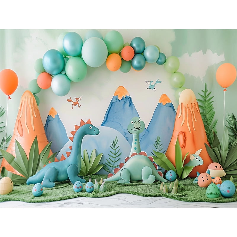 Dinosaur Theme Birthday Party Decorated Photography Backdrops Props ...