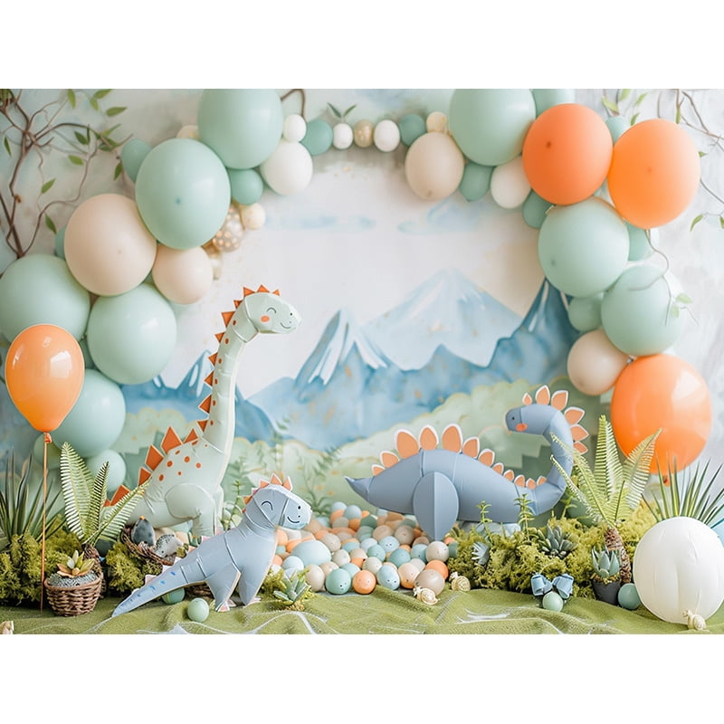 Dinosaur Theme Birthday Party Decorated Photography Backdrops Props ...