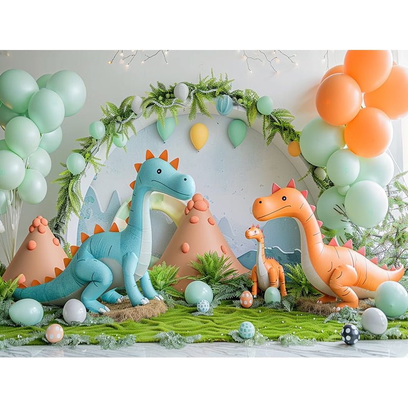 Dinosaur Theme Birthday Party Decorated Photography Backdrops Props ...