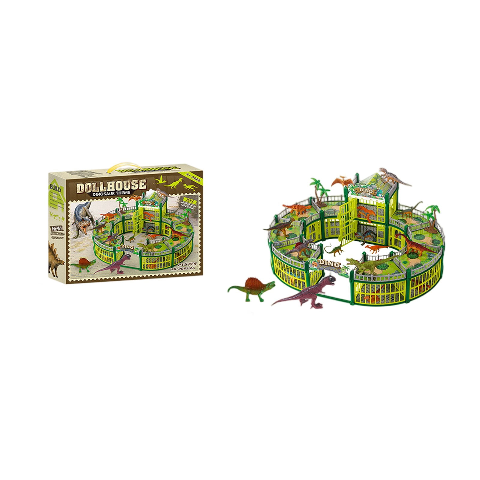 Dinosaur Theme Dollhouse Playset - DIY Dinosaur House Playset for Kids ...
