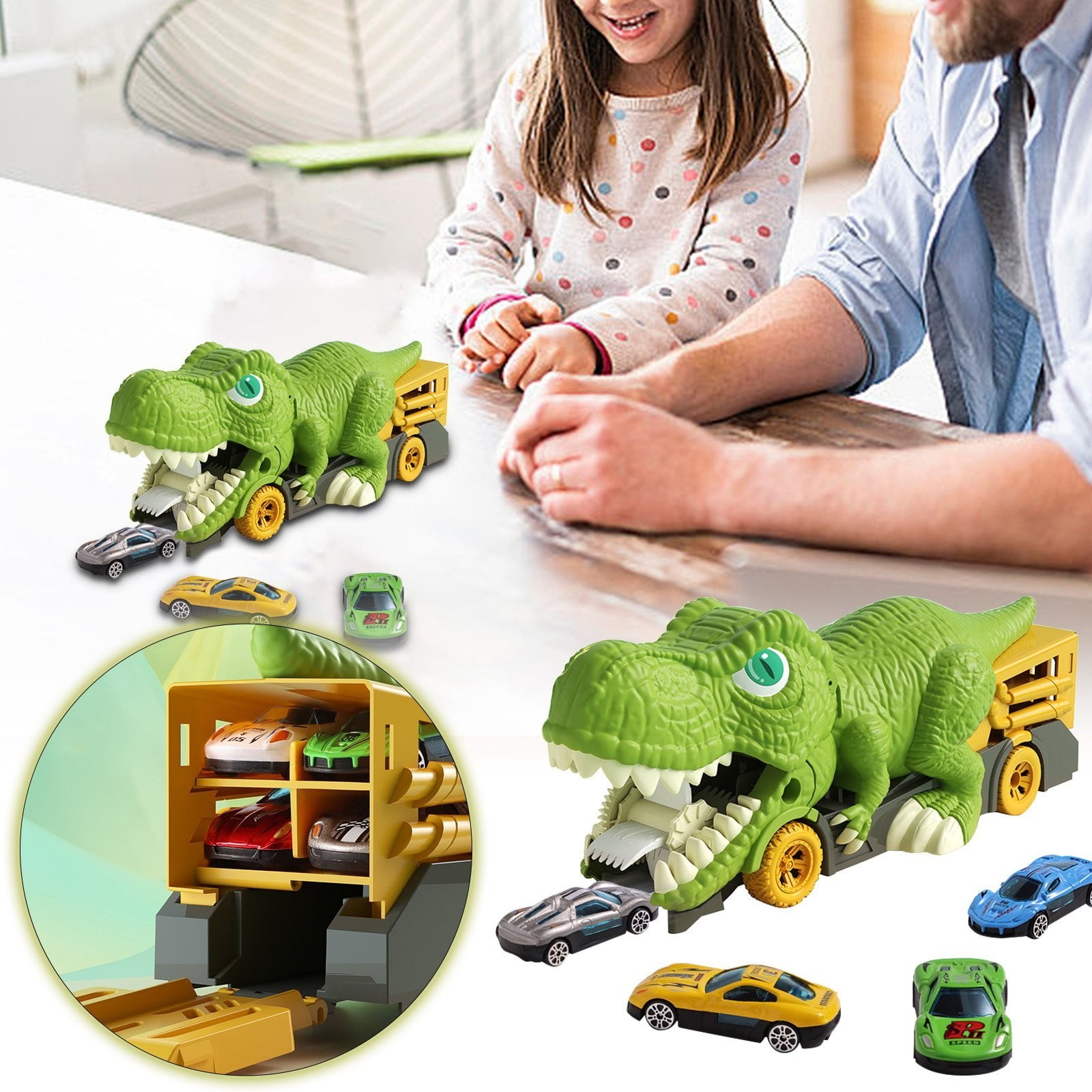 Dinosaur Themed Big Toy Car Storage Model For Kids Inertial Durable And ...