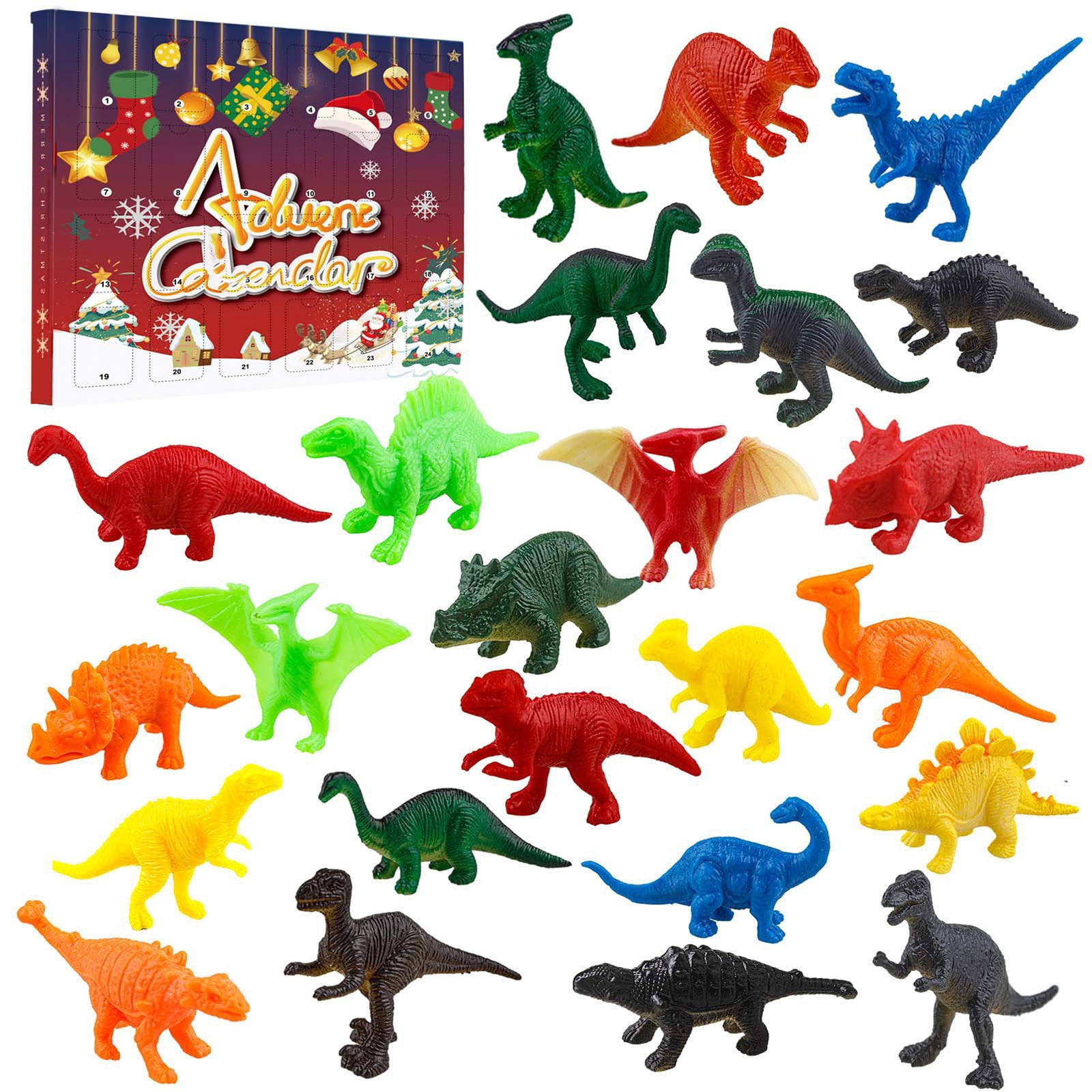 Dinosaur Themed Christmas Countdown Calendar 2022 Holiday Advent Set ...