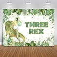 Dinosaur Three Rex Backdrop Boys Third Birthday Party Background Dino ...