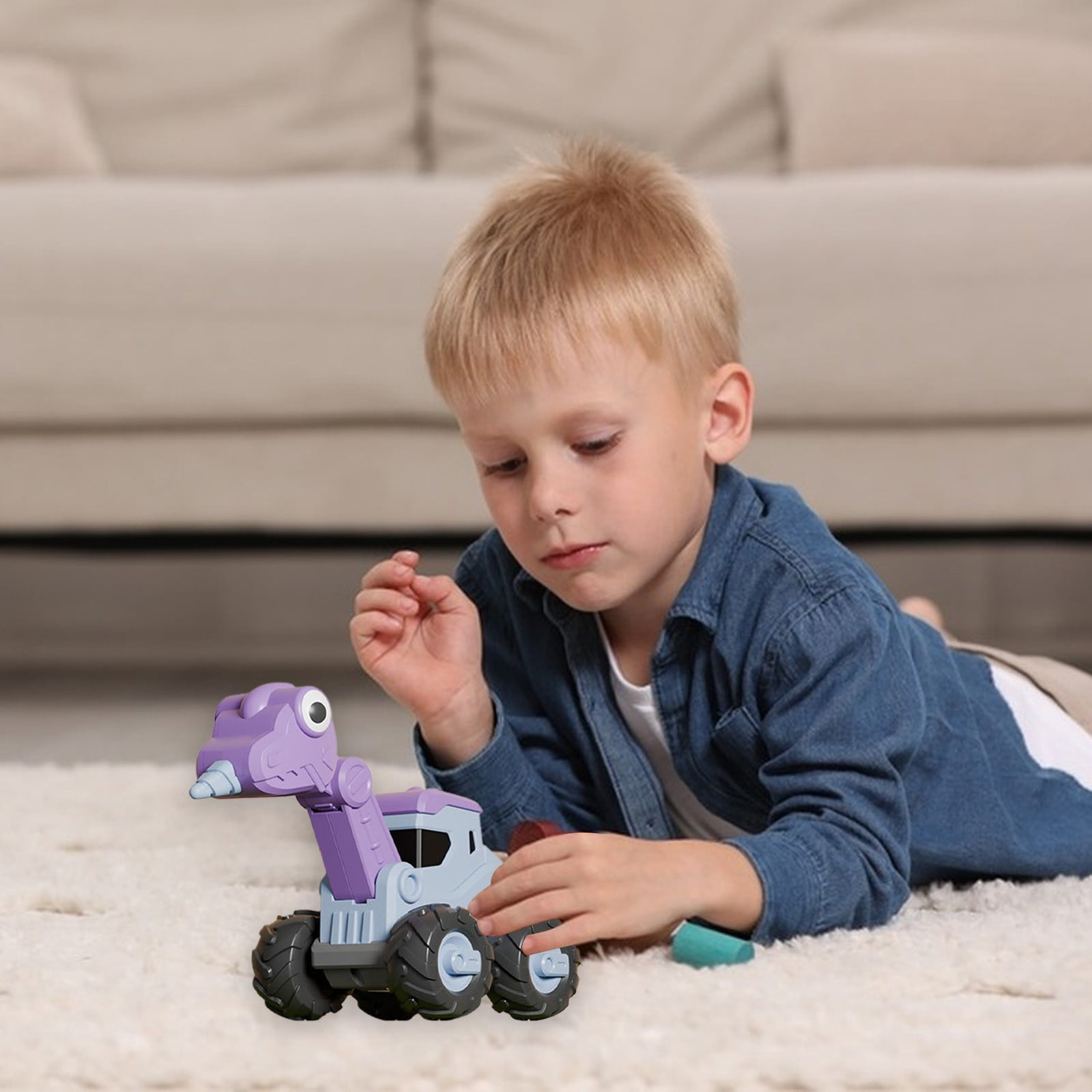 Dinosaur Toy Car for Kids - Press & Go Dino Vehicle, Realistic Wheels ...