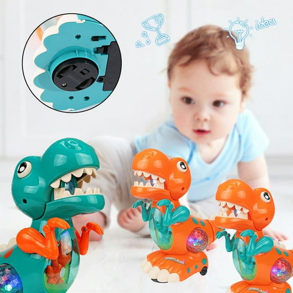 Dinosaur Toy Car with Lights & Music - Interactive Walking Dino Model ...