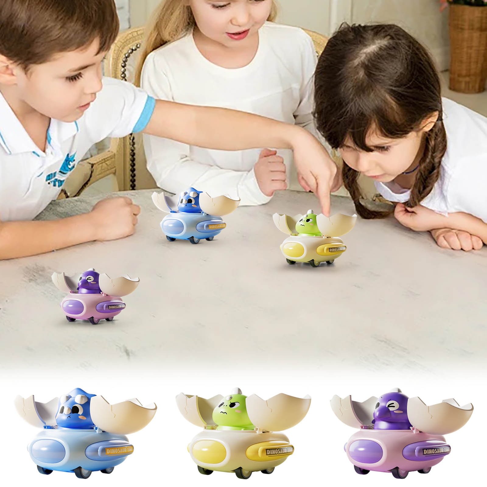 Dinosaur Toy Car Set | Hatchable Dinosaur Vehicle with Push-Forward ...