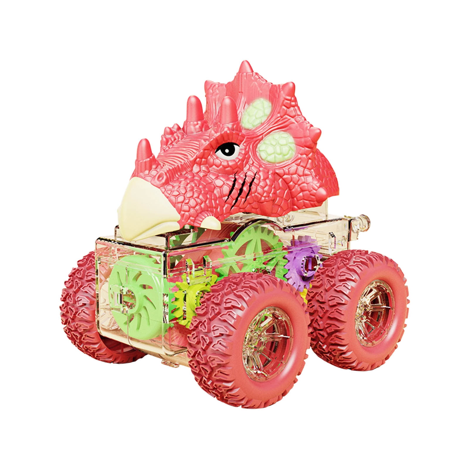 Dinosaur Toy Car with Rotating Gears - Gear-Powered Stunt Vehicle No ...