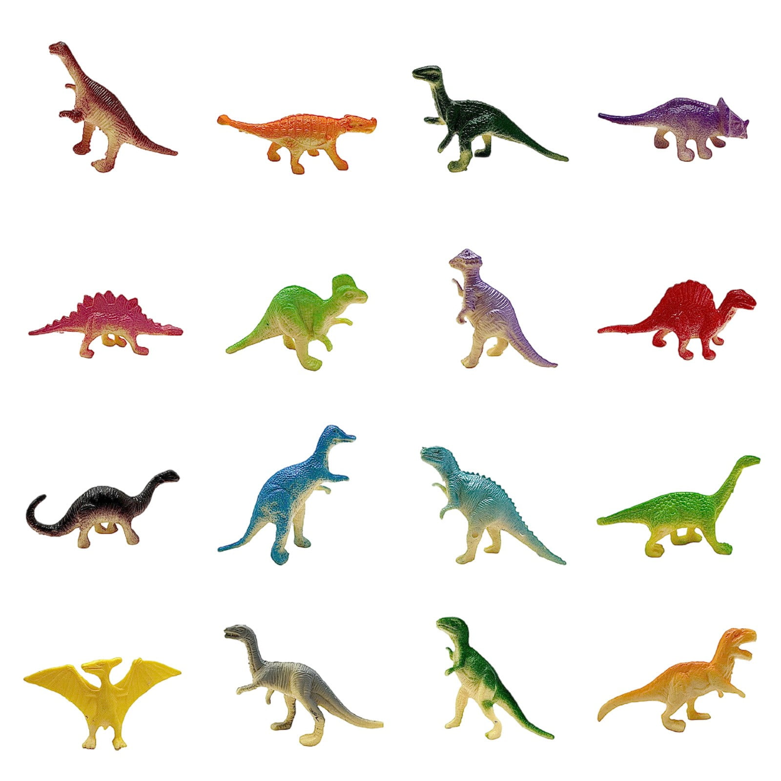 Dinosaur Toy Party Pack 16 Pieces Plastic Mini Animals Set Educational ...