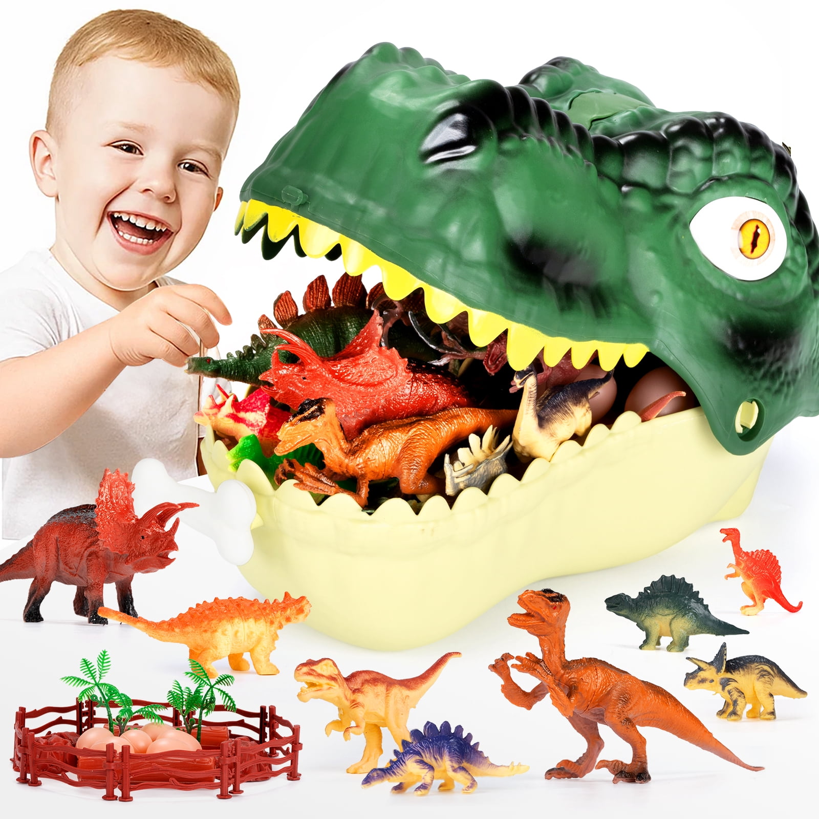 Dinosaur Toys for Kids 3-6,45PCS Realistic Jurassic Dinosaurs Figures ...