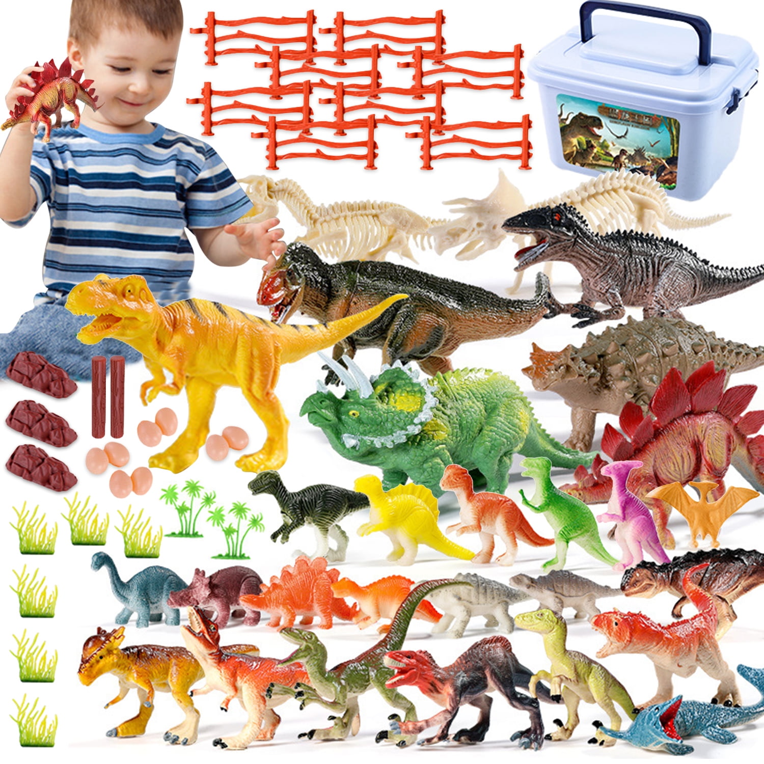 Dinosaur Toys for Kids 3-5, Realistic Jurassic Dinosaurs Figures with ...
