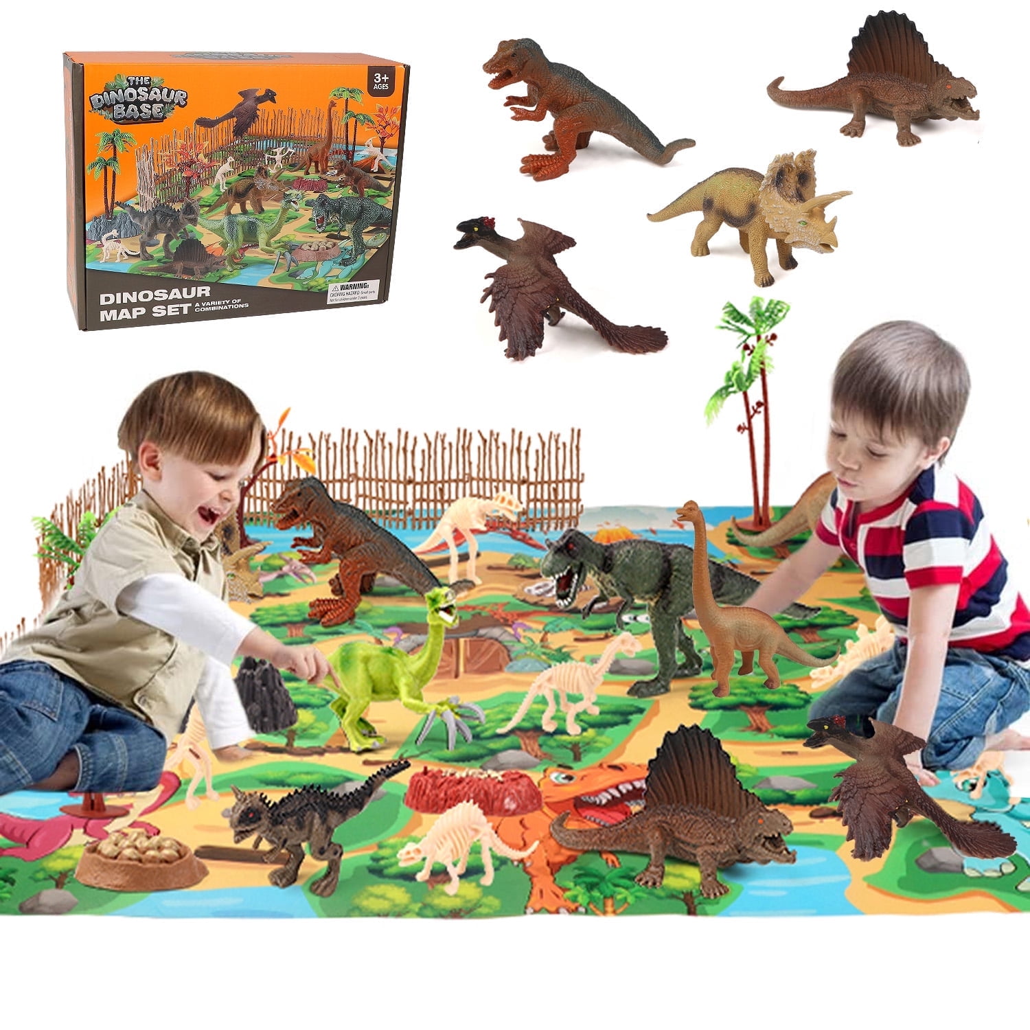 Dinosaur Toys for kids, Dinosaur Play Set with Play Mat, Dinosaur ...