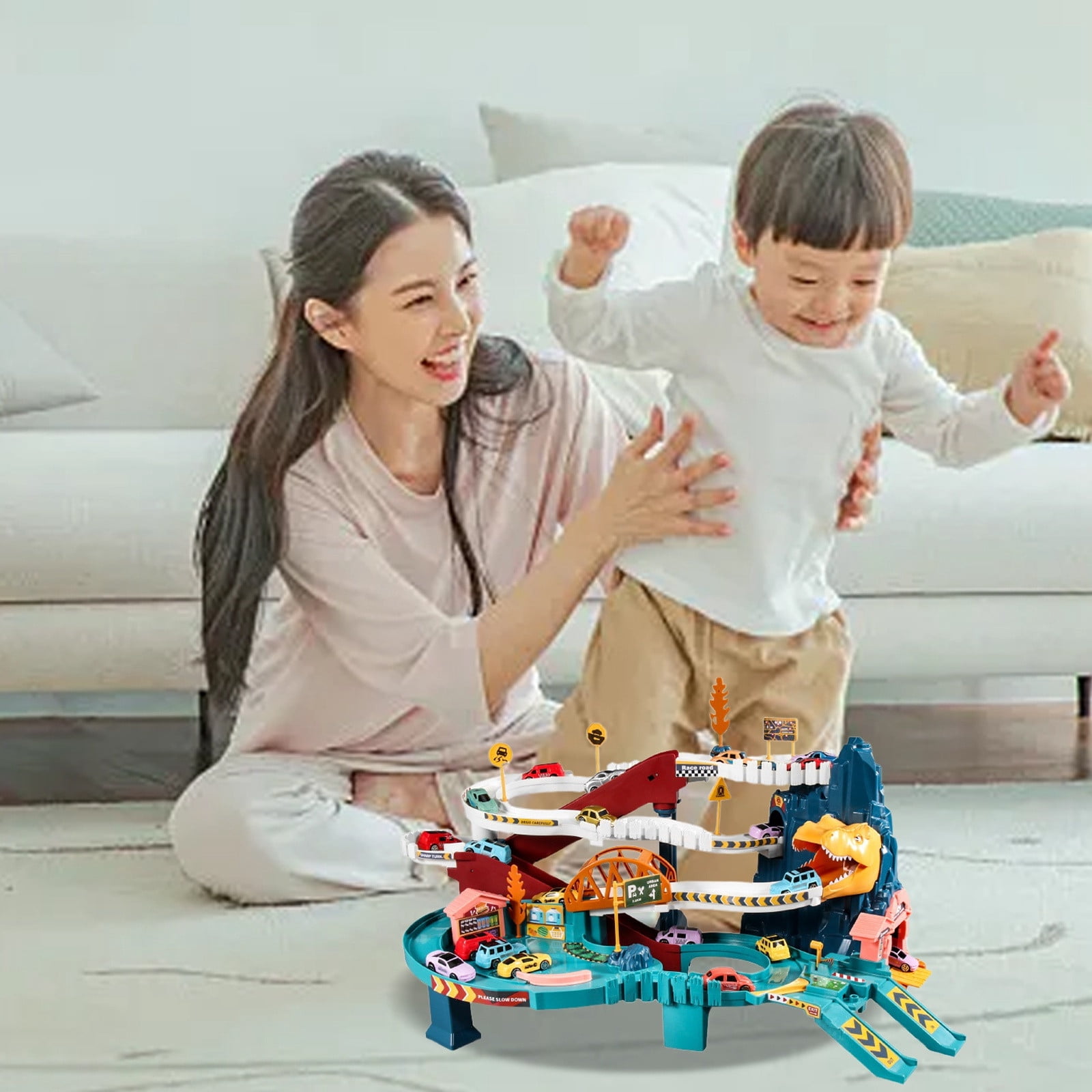 Dinosaur Tracks Toys for Kids 3-5, Flexible Dinosaur Track Toys Set ...