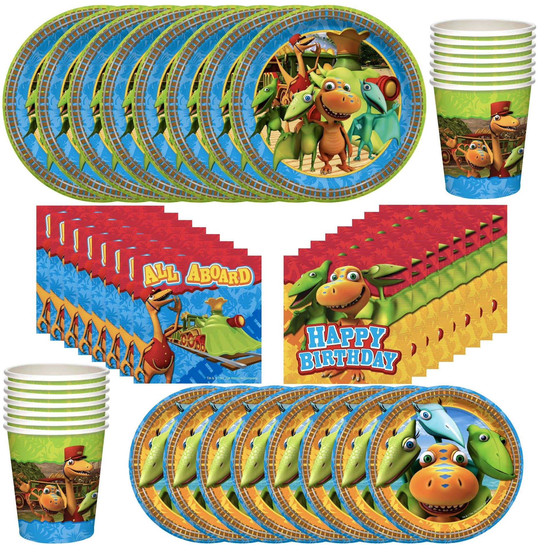Dinosaur Train Birthday Party Tableware Classic Set for 24 Guests ...