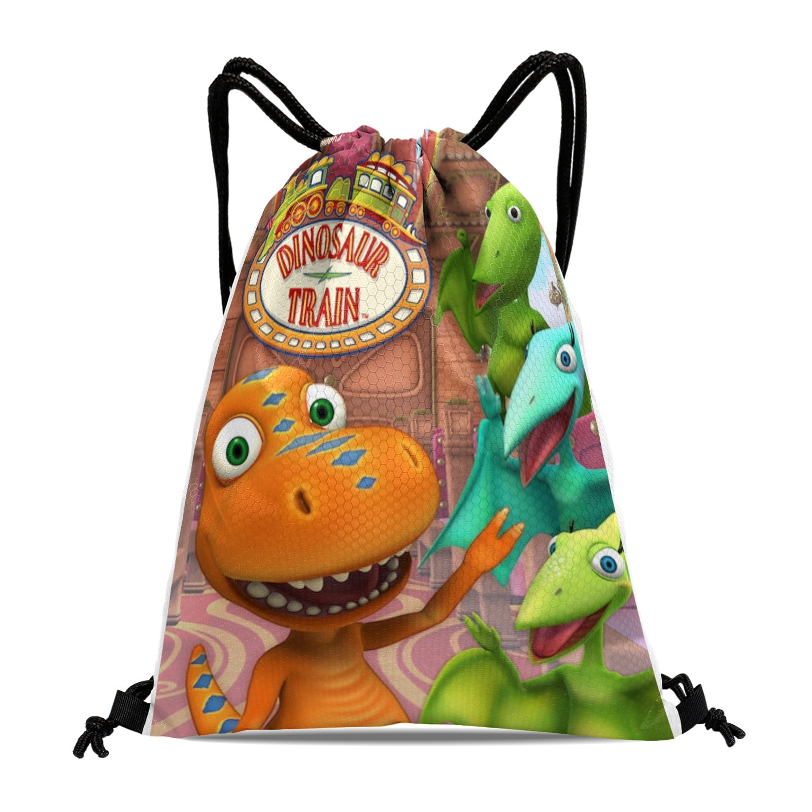 Dinosaur Train Drawstring backpack GIFT, sports and fitness bag16"x18 ...
