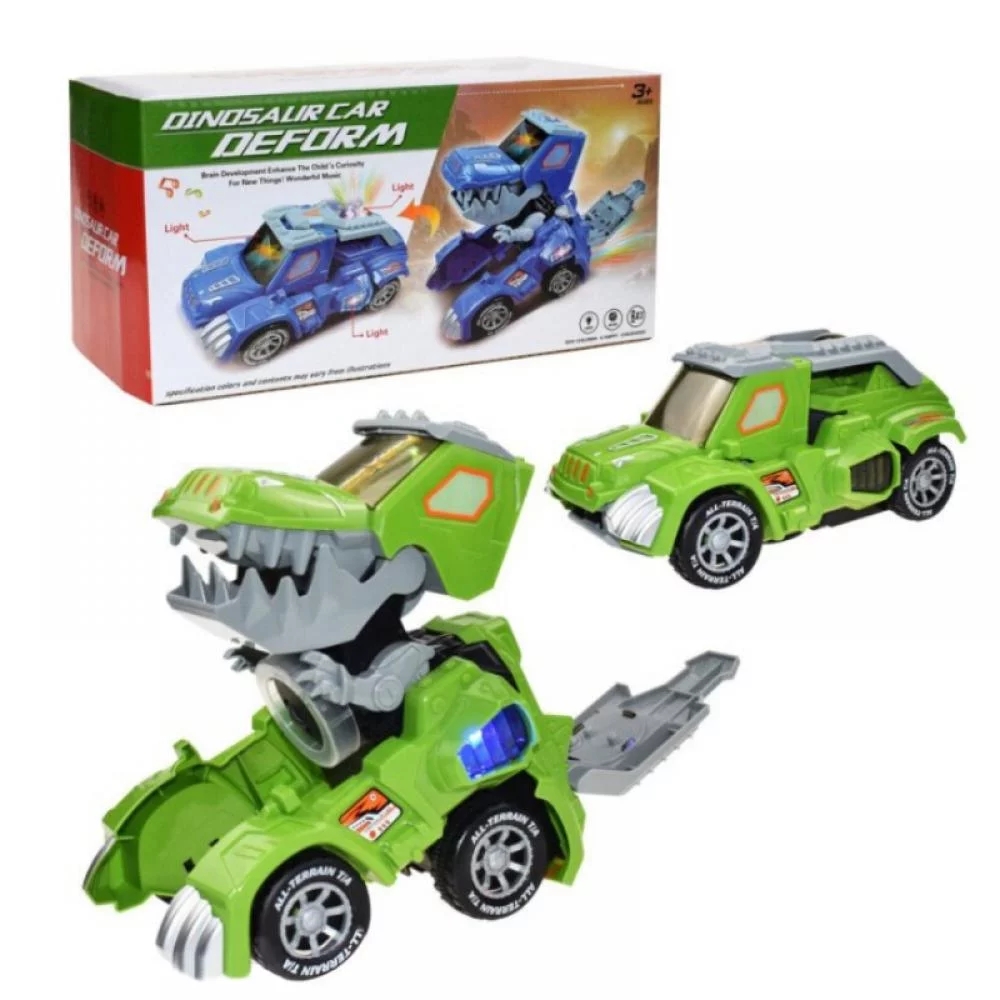 Dinosaur Transformer Cars Light Up Transforming T Bots Toys LED Robots ...
