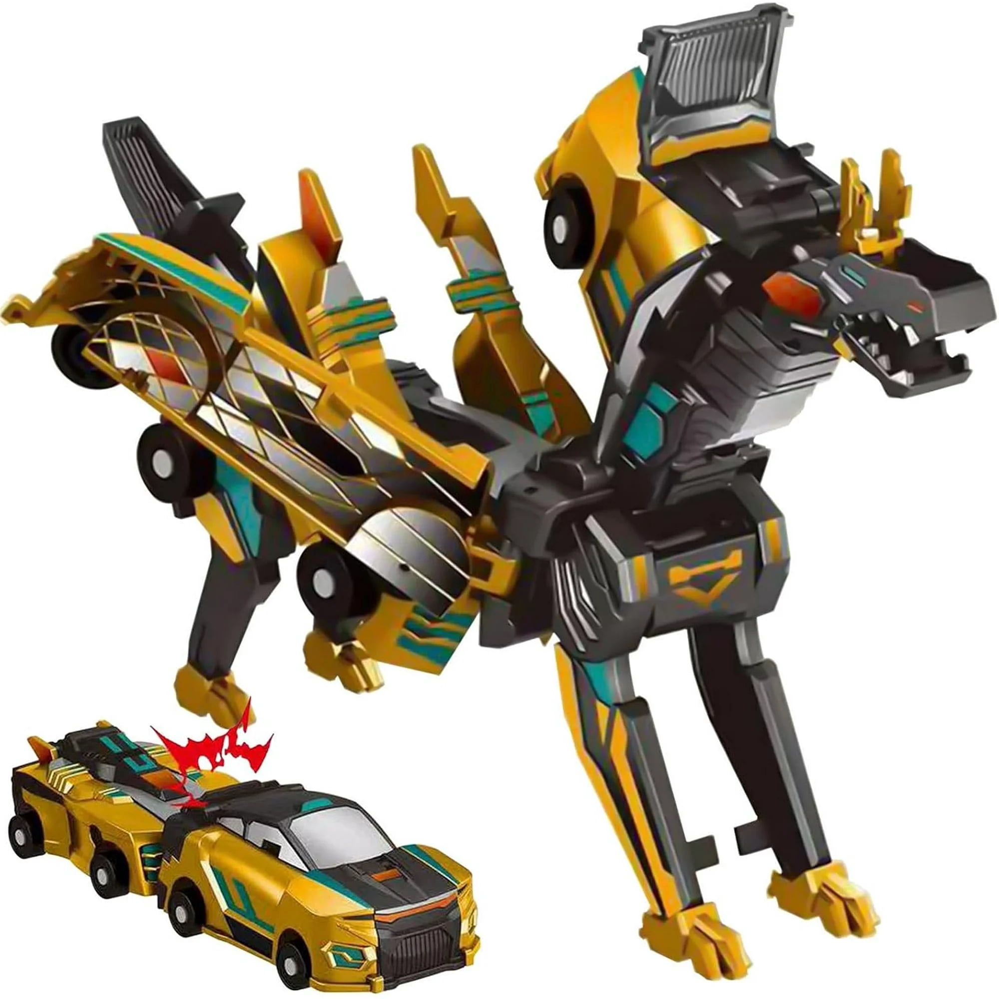 Dinosaur Transforming Car Toy Magnetic Cars Transform into Dinosaurs ...