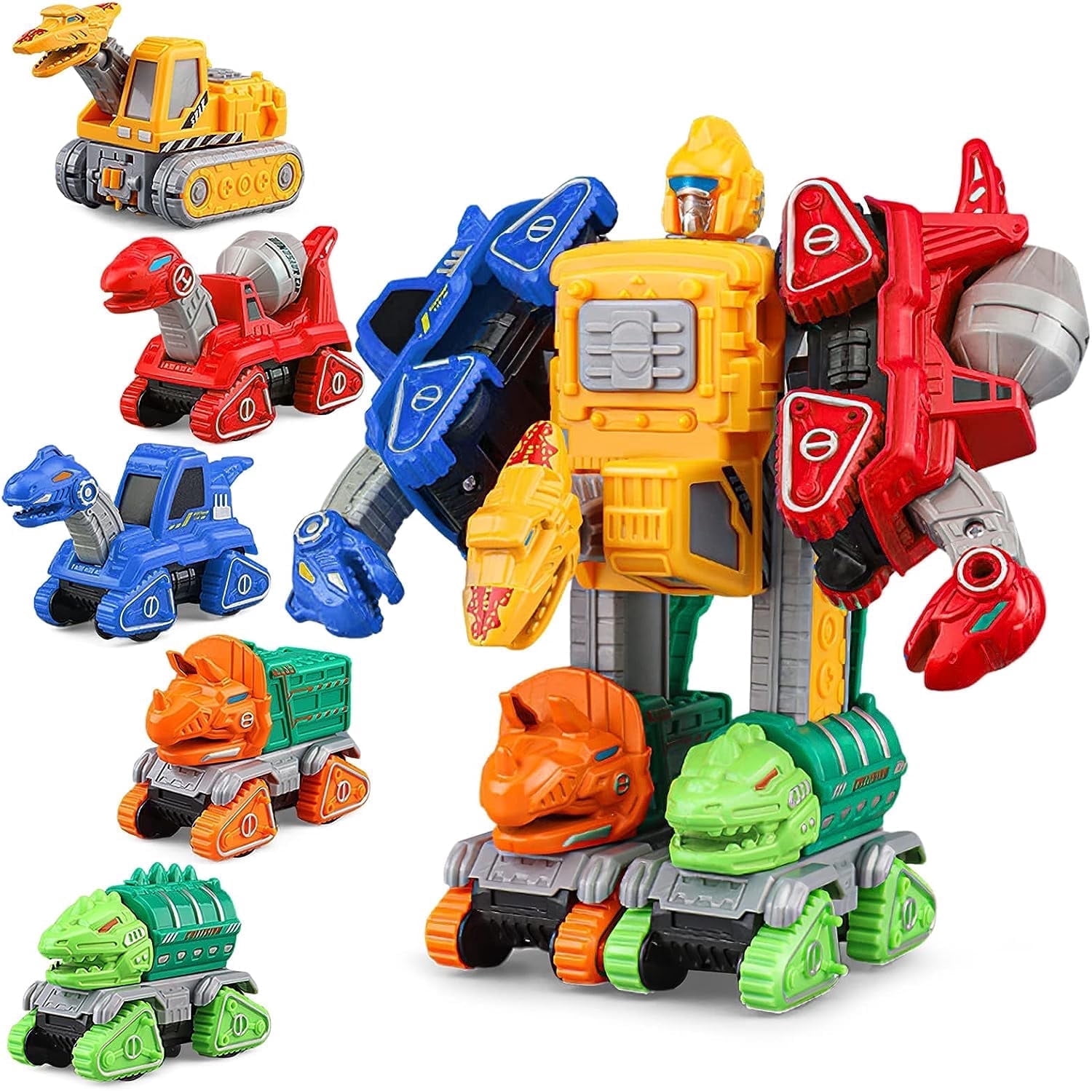 Suorfoxs, Dinosaur Transforming Toys, 5 Dinosaur Robots, for Boys 4-6 ...