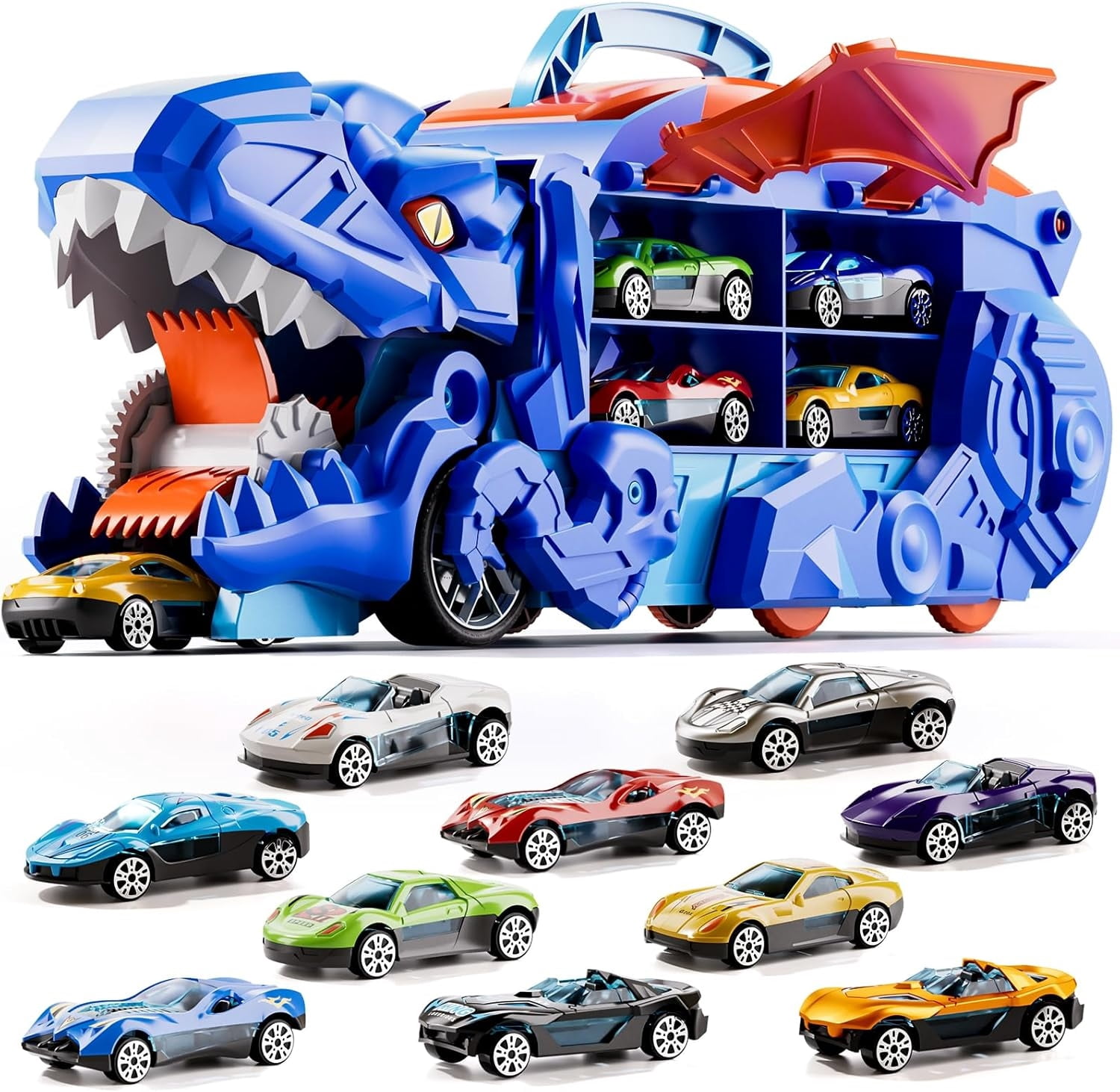 Dinosaur Transporter Truck Toys for Kids, Toys Truck Car Track Set with ...