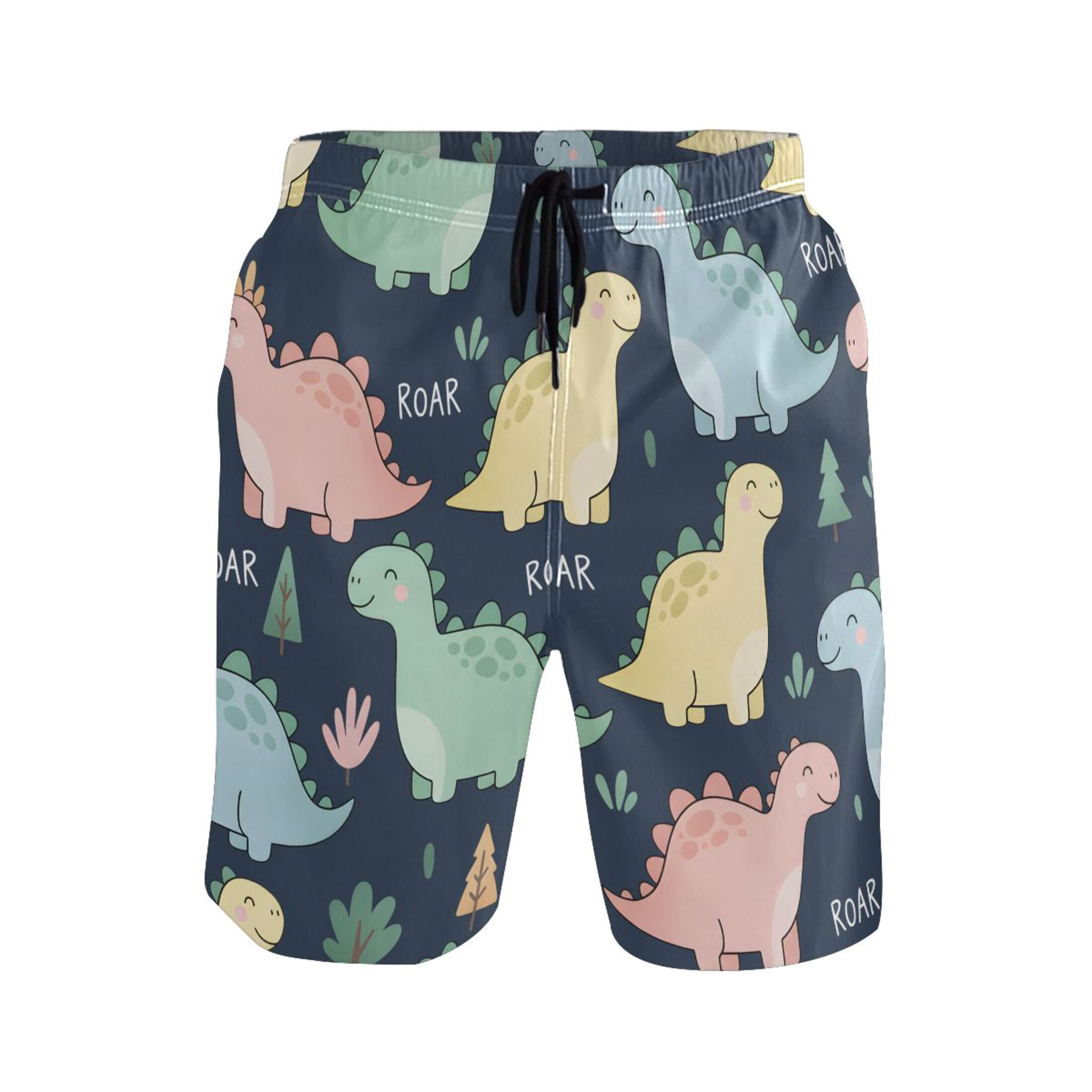 Dinosaur Tree Pattern Mens Swim Trunks Quick Dry Board Shorts ...
