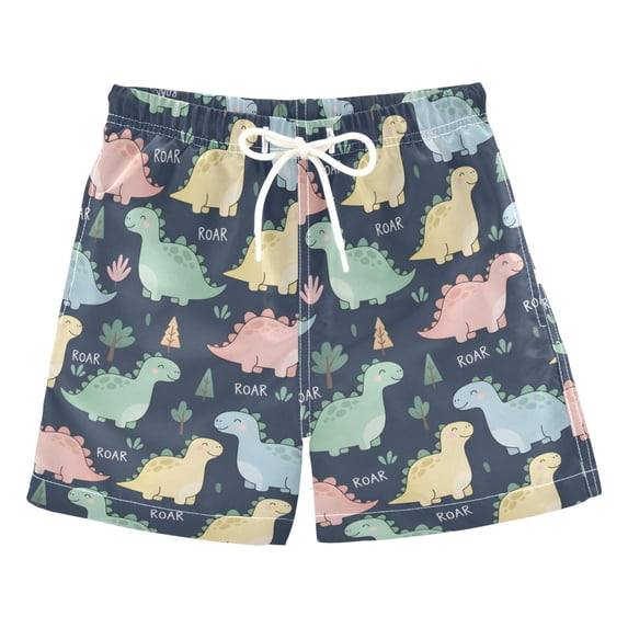 Dinosaur Tree Pattern Swim Trunks Quick Dry Beach Pool Board Shorts ...