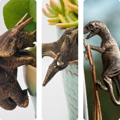 Dinosaur Trio - Velociraptor, Triceratops, Pteranodon Set Plant Pot ...