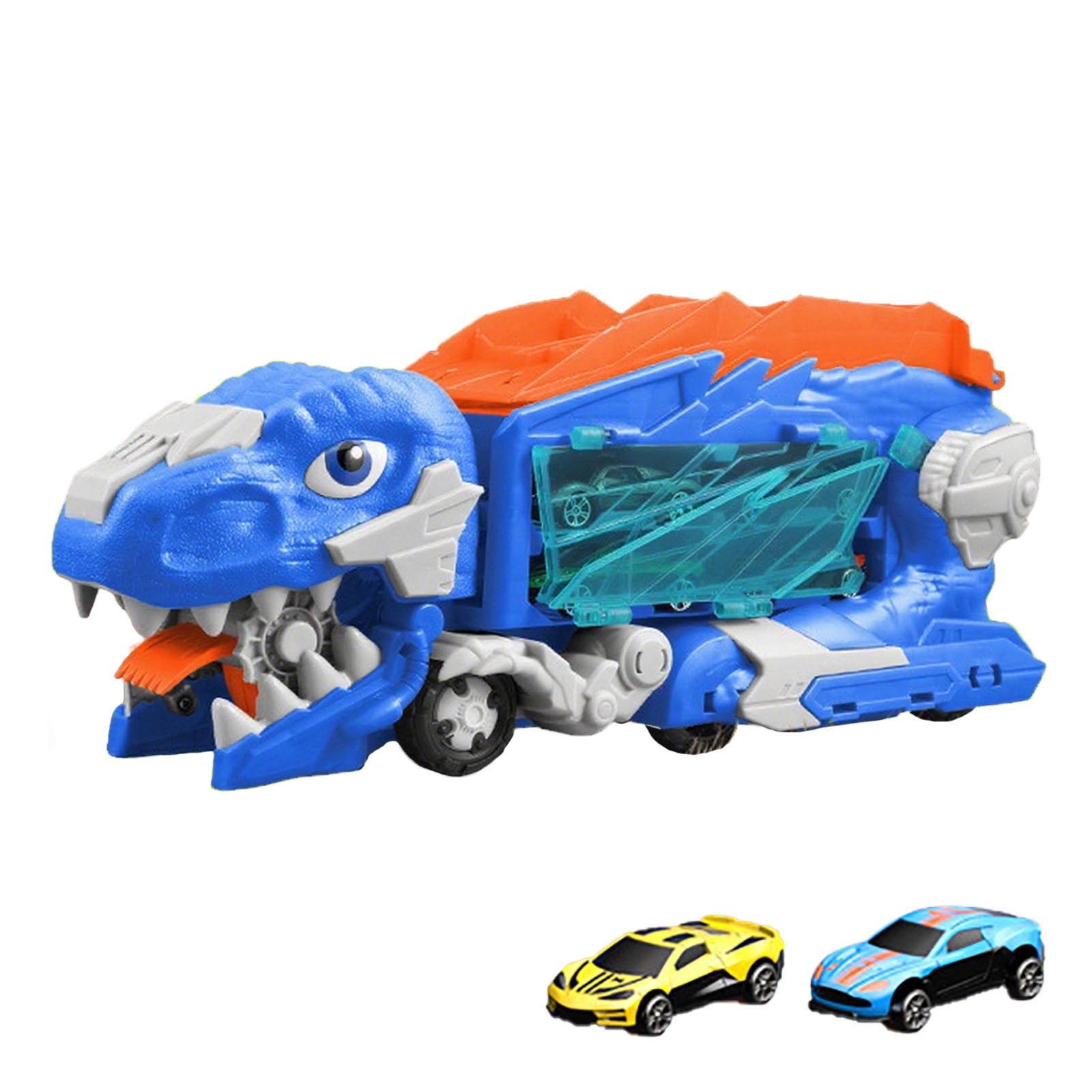 Dinosaur Truck Toy Folding Truck Portable Vehicles With 2 Cars For Boys ...