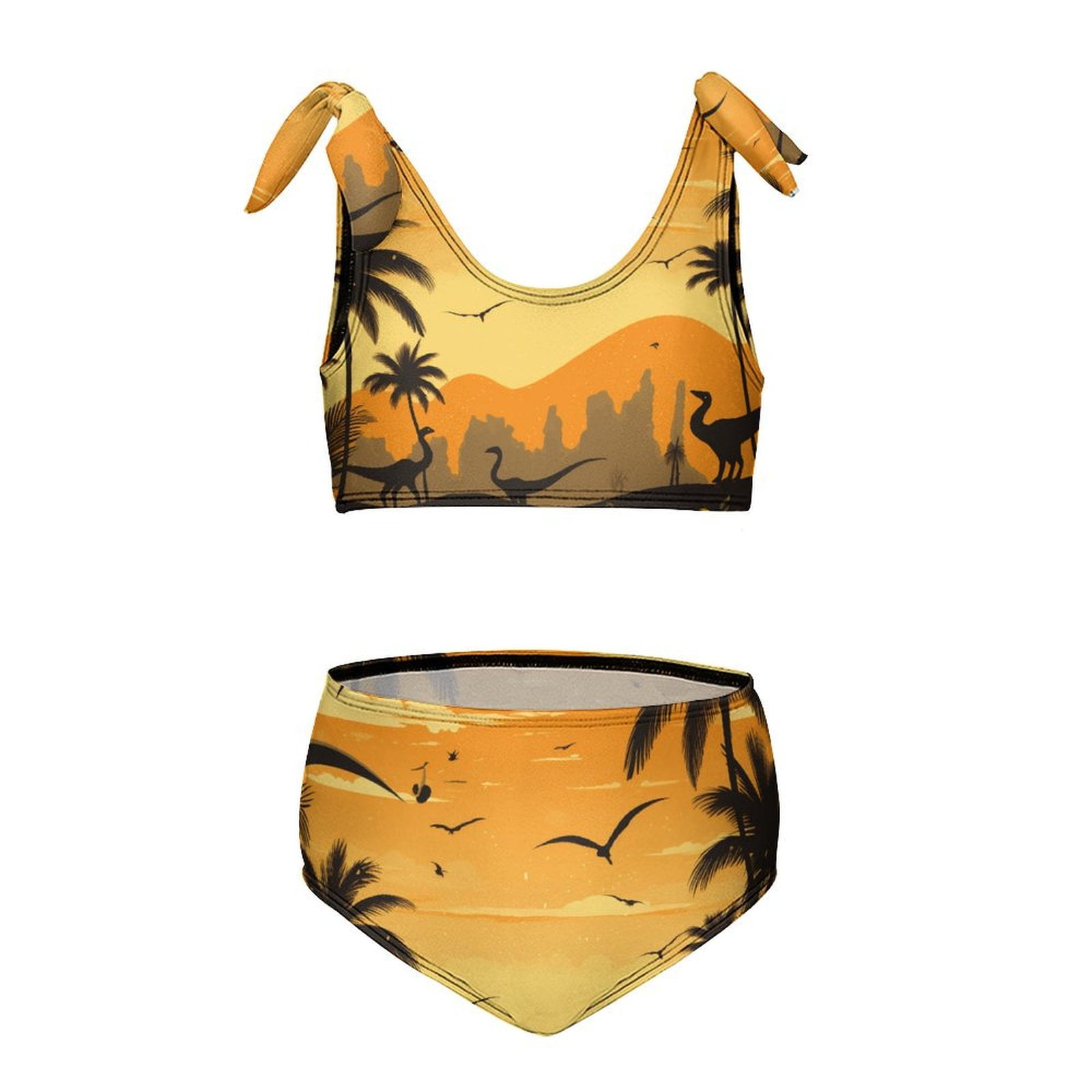 Dinosaur Two Piece Swimsuit Set, Bikini Swimsuit Suitable for Little ...