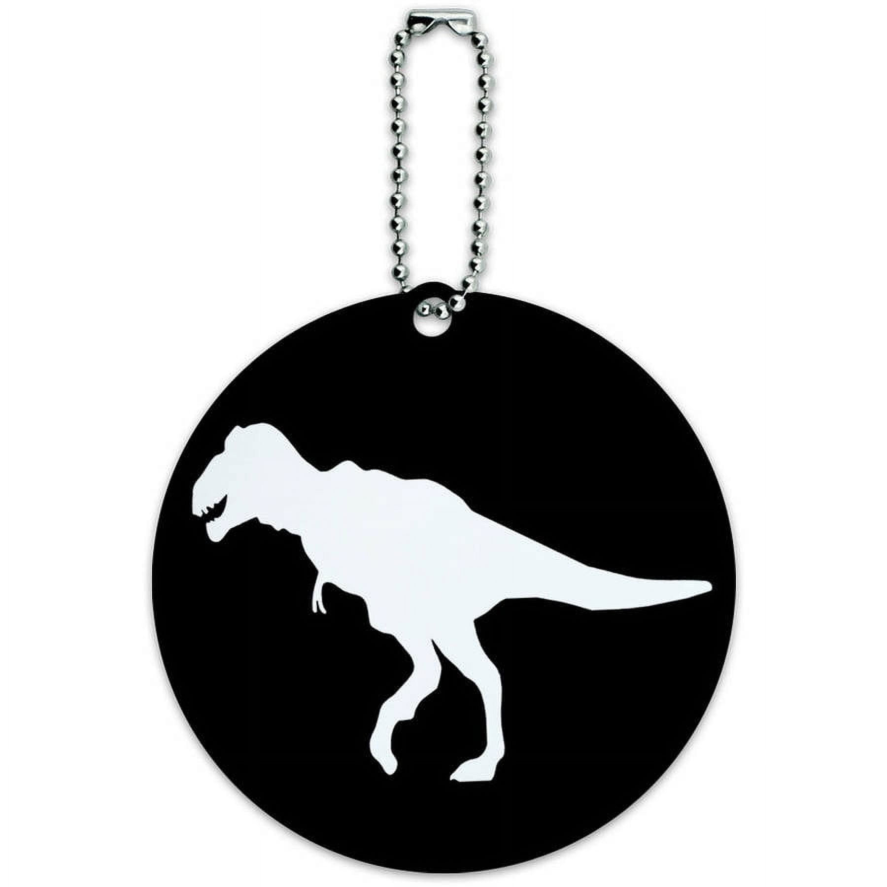 Dinosaur Tyrannosaurus T-Rex Round Luggage ID Tag Card for Suitcase or ...