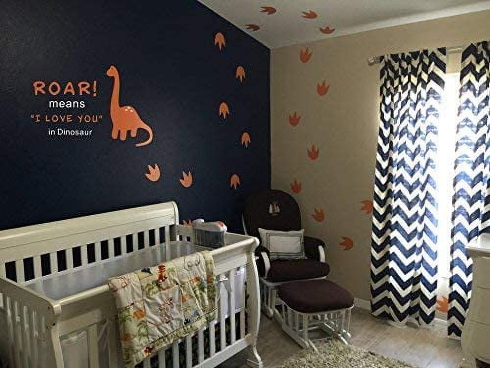 Dinosaur Wall Decal, Roar Means I Love You in Dinosaur with Footprints ...