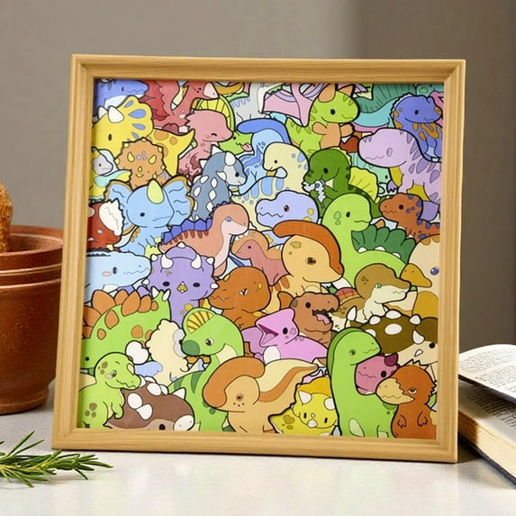 Dinosaur Wooden Puzzle Photo Frame Kit - All-Inclusive DIY Craft Set ...