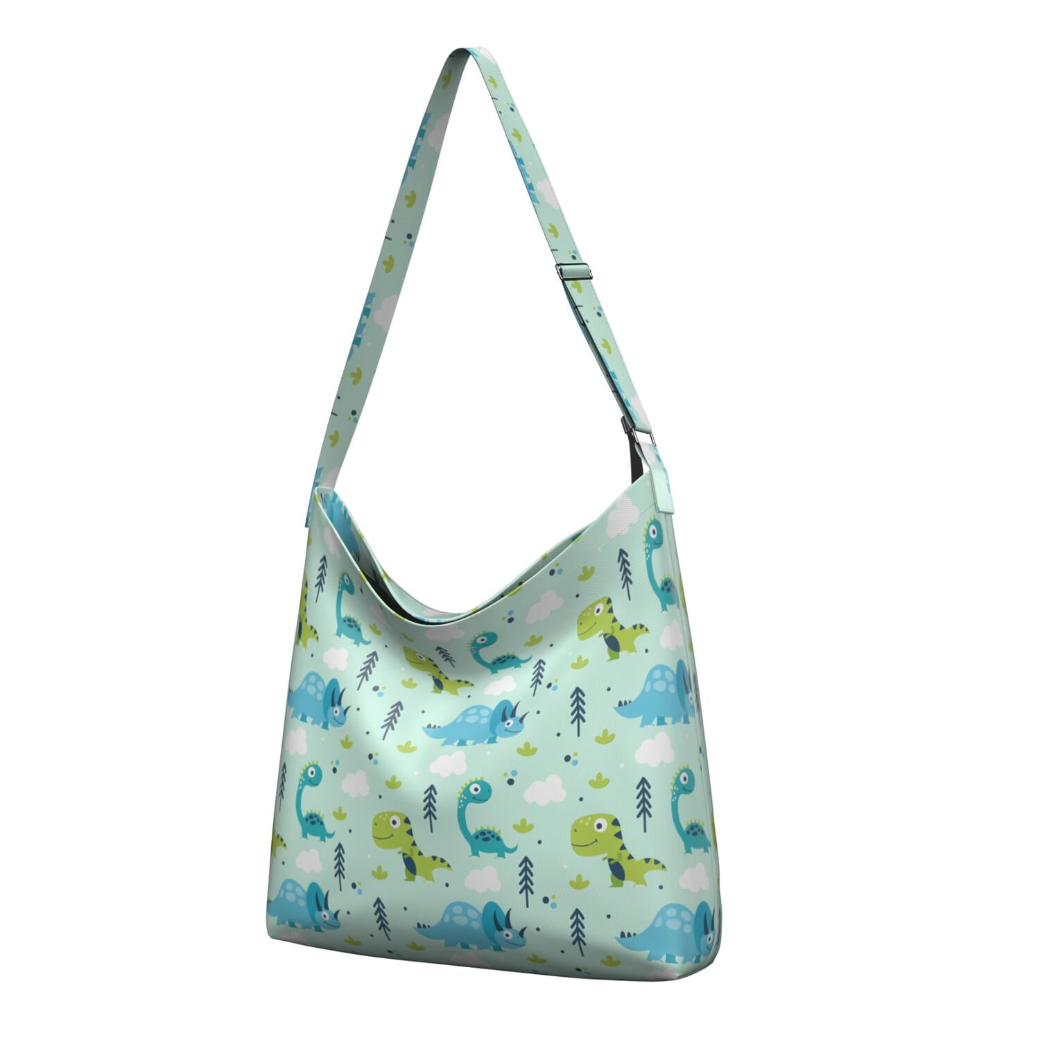 Dinosaur World Canvas Shopping Bag – Cute and Colorful Dino Print Tote ...