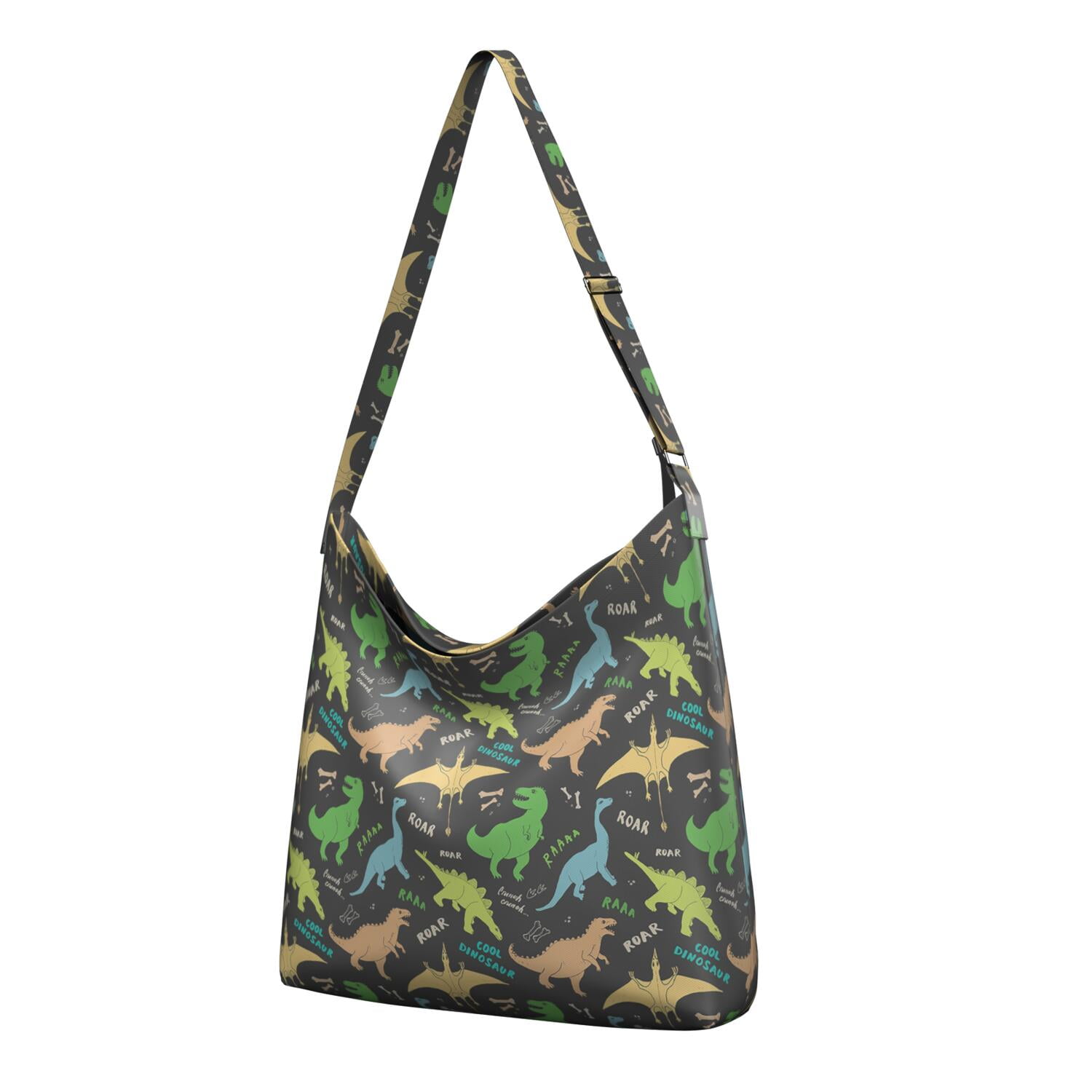 Dinosaur World Canvas Shopping Bag – Cute and Colorful Dino Print Tote ...