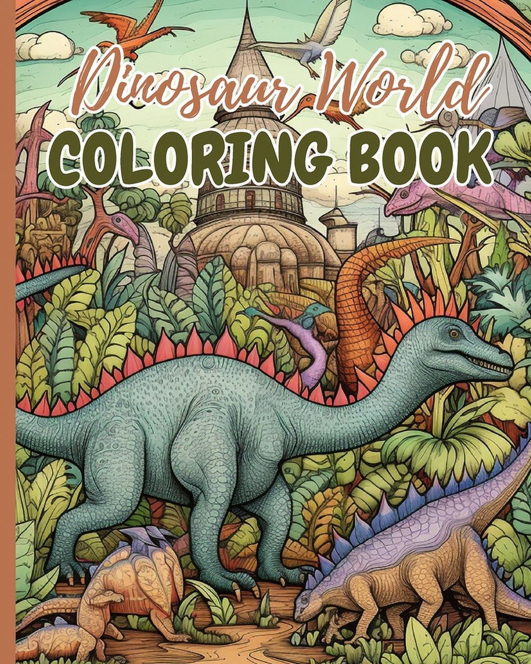 Dinosaur World Coloring Book: Educational coloring book for kids ...