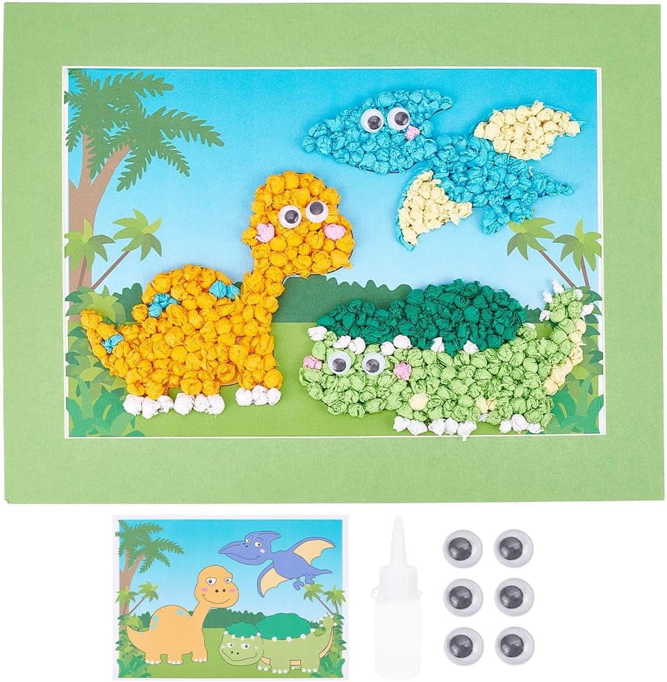 Dinosaur World Painting Art Tissue Paper Craft Kit Includes Art Tissue ...