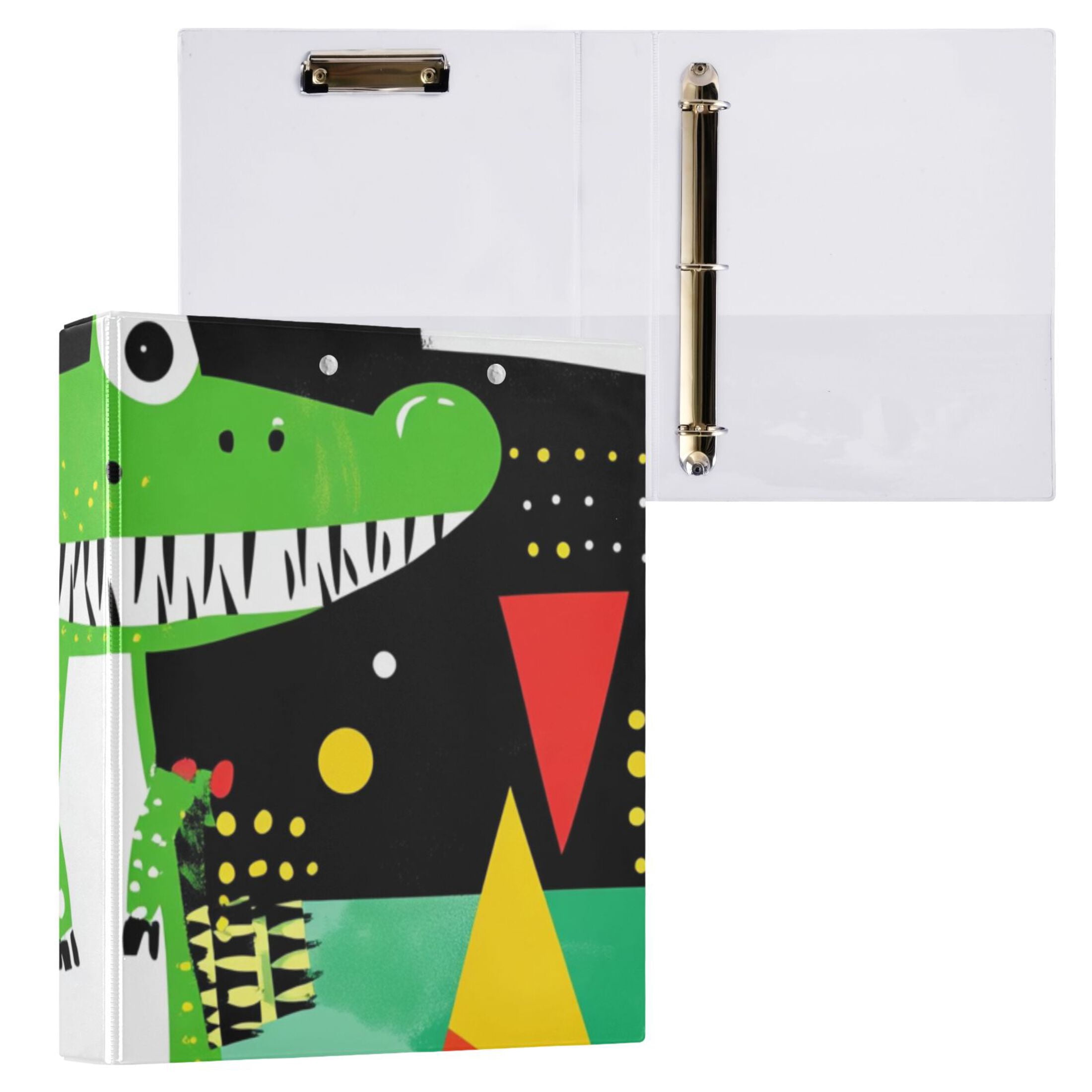 Dinosaur and Abstract Patterns Round Ring Binder 3 Rings 1.5" Capacity ...