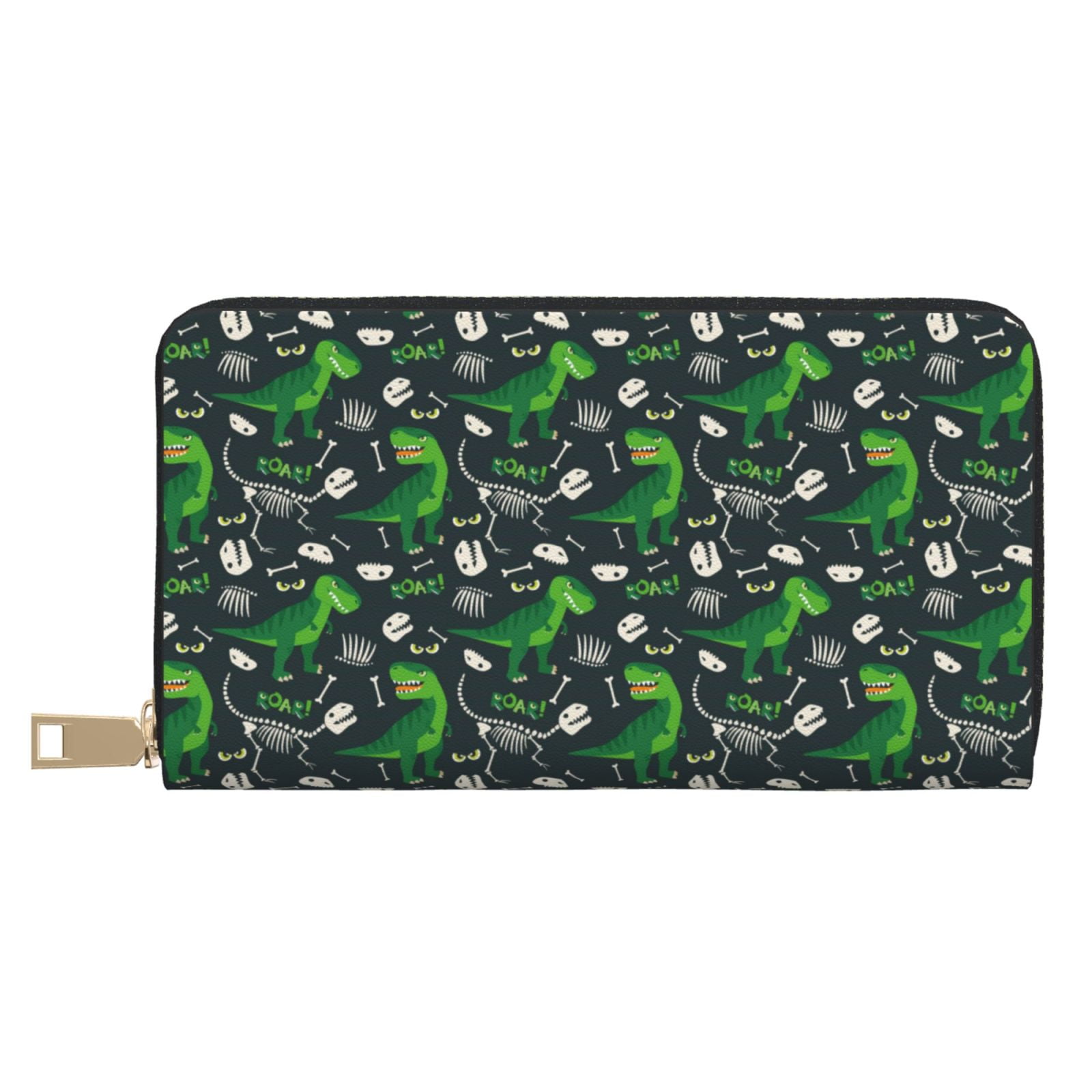 Dinosaur and Bone Wallet Women, Leather Bifold Multi Card Wallet, Women ...