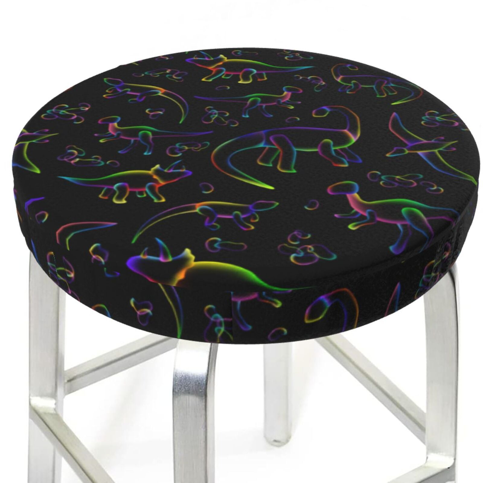Dinosaur colors Bar Stool Covers - Stretch Round Seat Covers with ...
