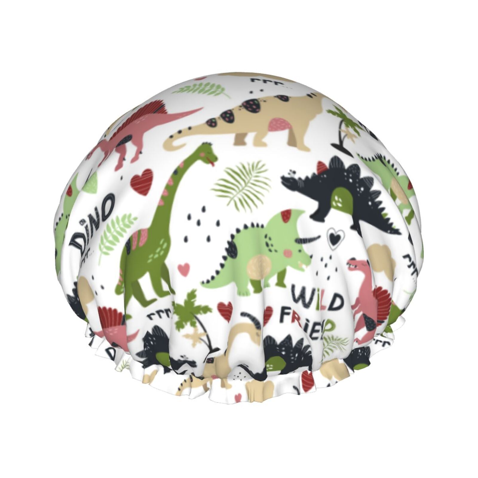 Dinosaur print B Shower Cap, Reusable Bath Hair Hat for all Hair ...
