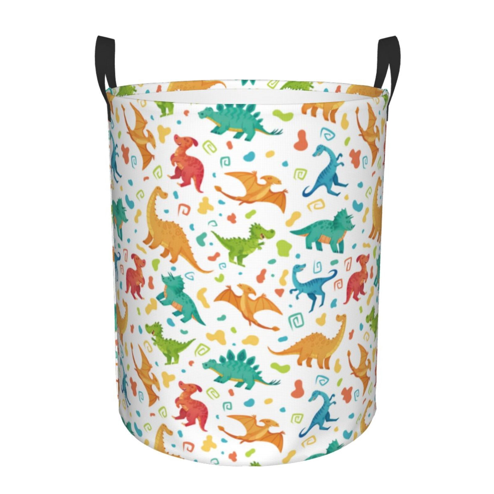 Dinosaur print G Laundry Basket with Handles - Freestanding Laundry ...
