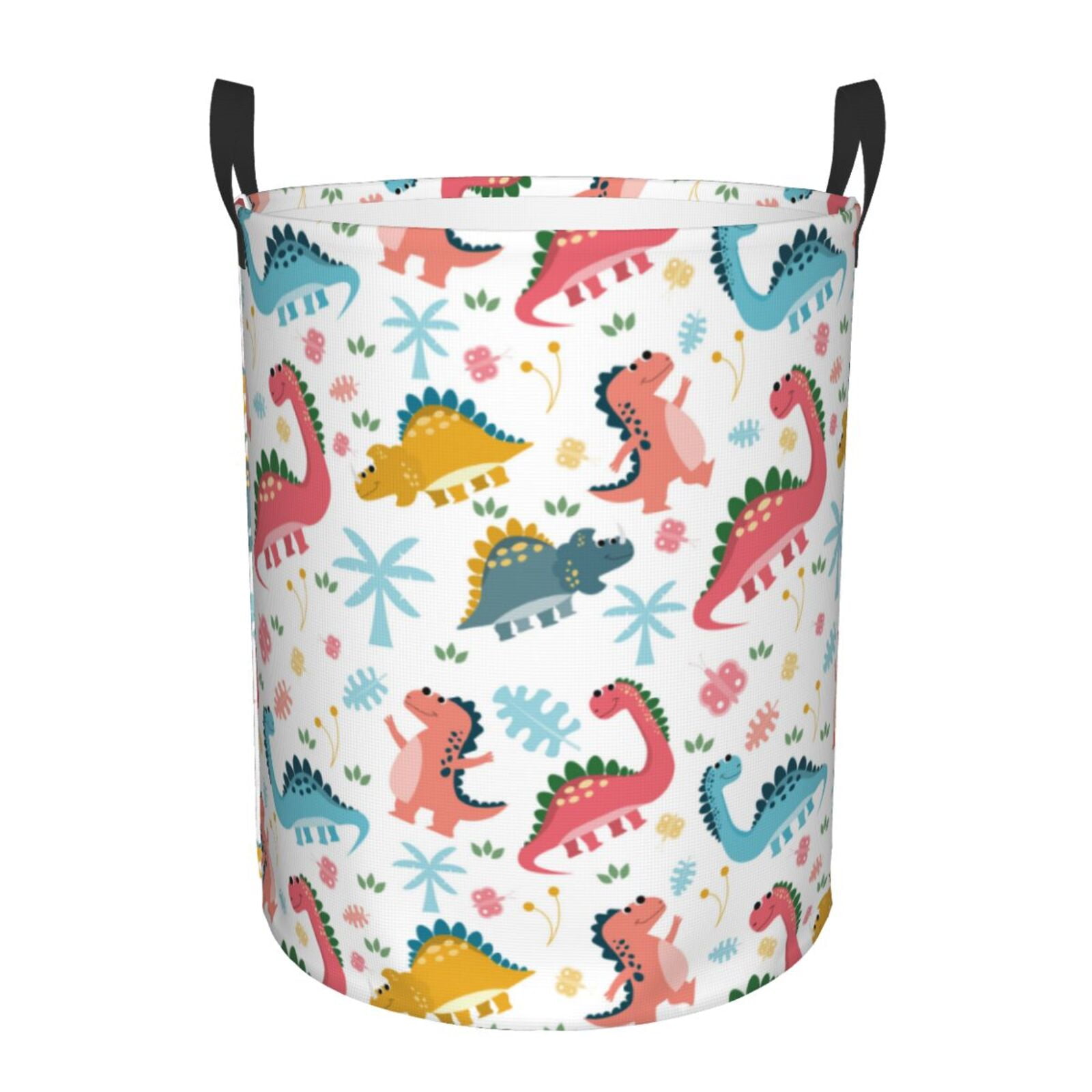 Dinosaur print K Laundry Basket with Handles - Freestanding Laundry ...