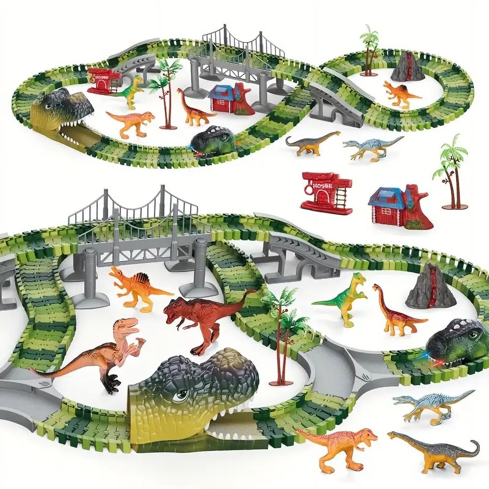 Dinosaur track set, children's DIY dinosaur toys, building blocks ...
