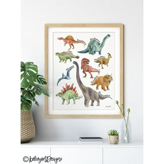 Dinosaur wall art, dinosaur art for children's rooms, dinosaur prints ...
