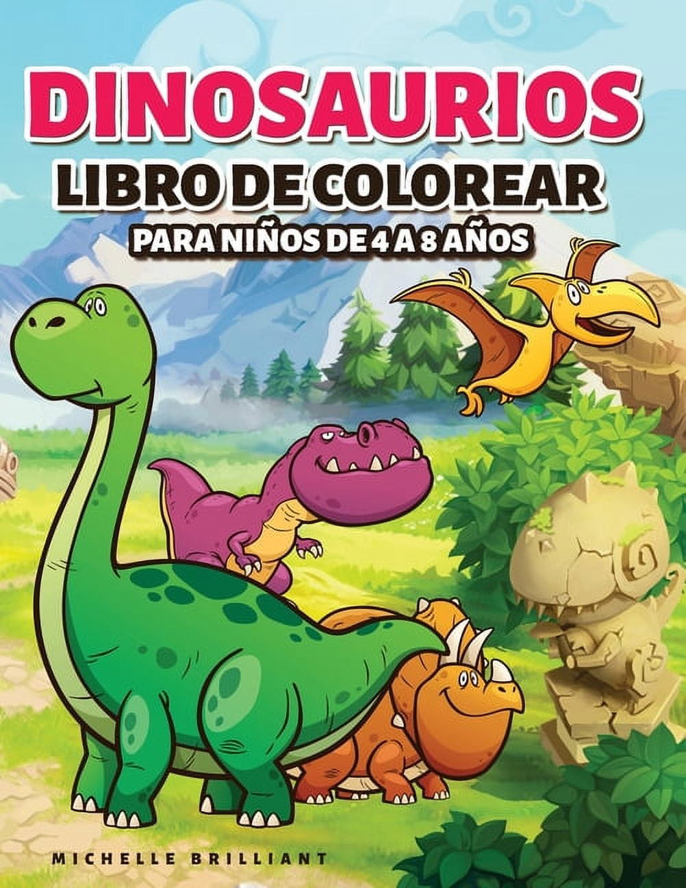 Dinosaurios Libro de colorear para ni os de 4 a 8 a os: 50 im genes de dinosaurios que ...