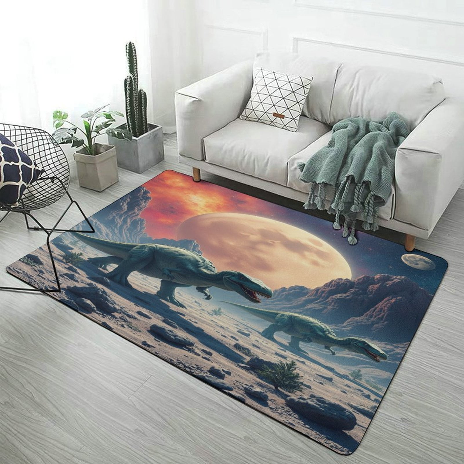 Dinosaurs Alien Landscape Area Rug Wet Carpet Luxury Area Rug Living ...