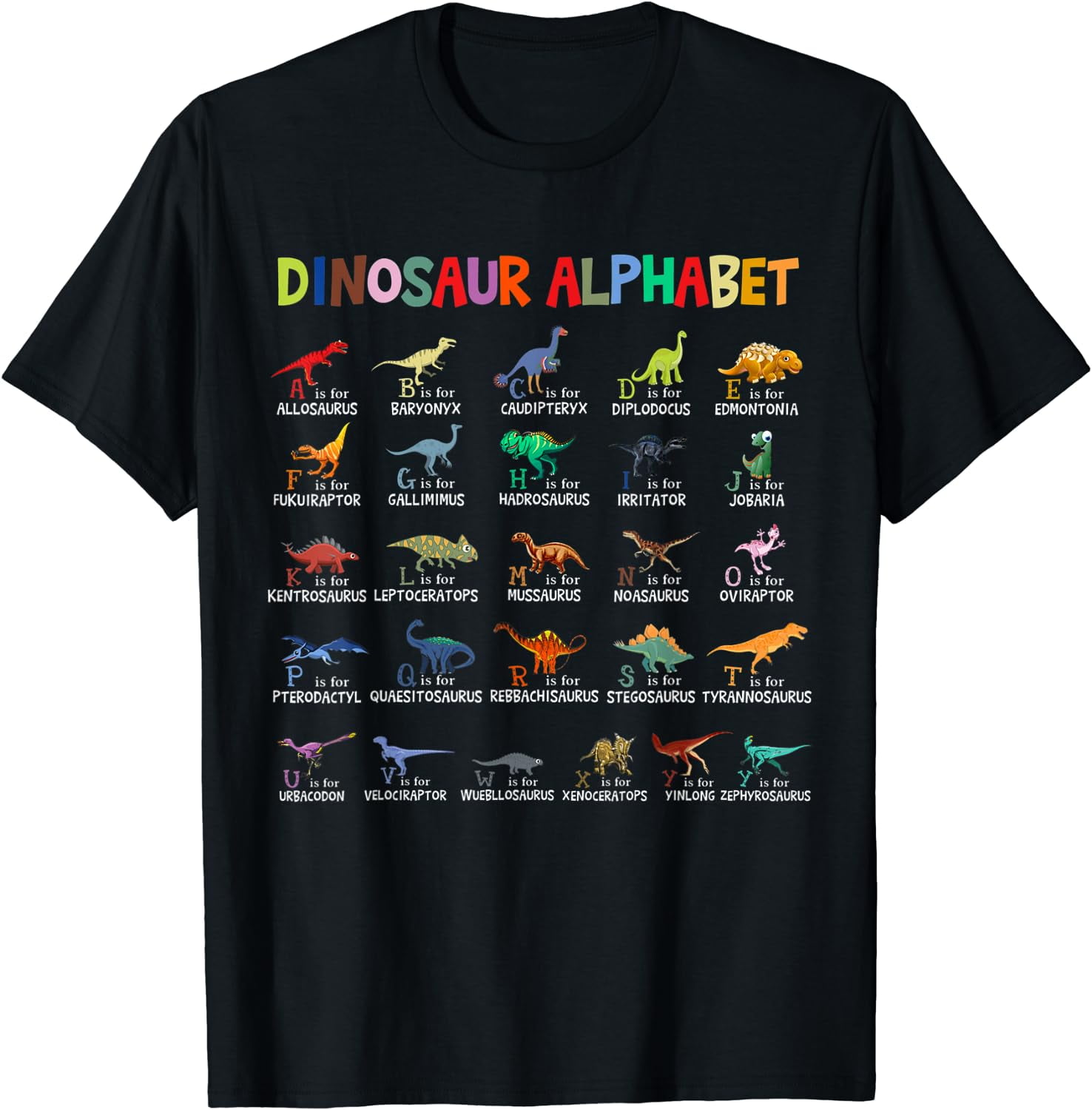 Dinosaurs Alphabet Back To School Tshirt First Day Of School T-Shirt ...