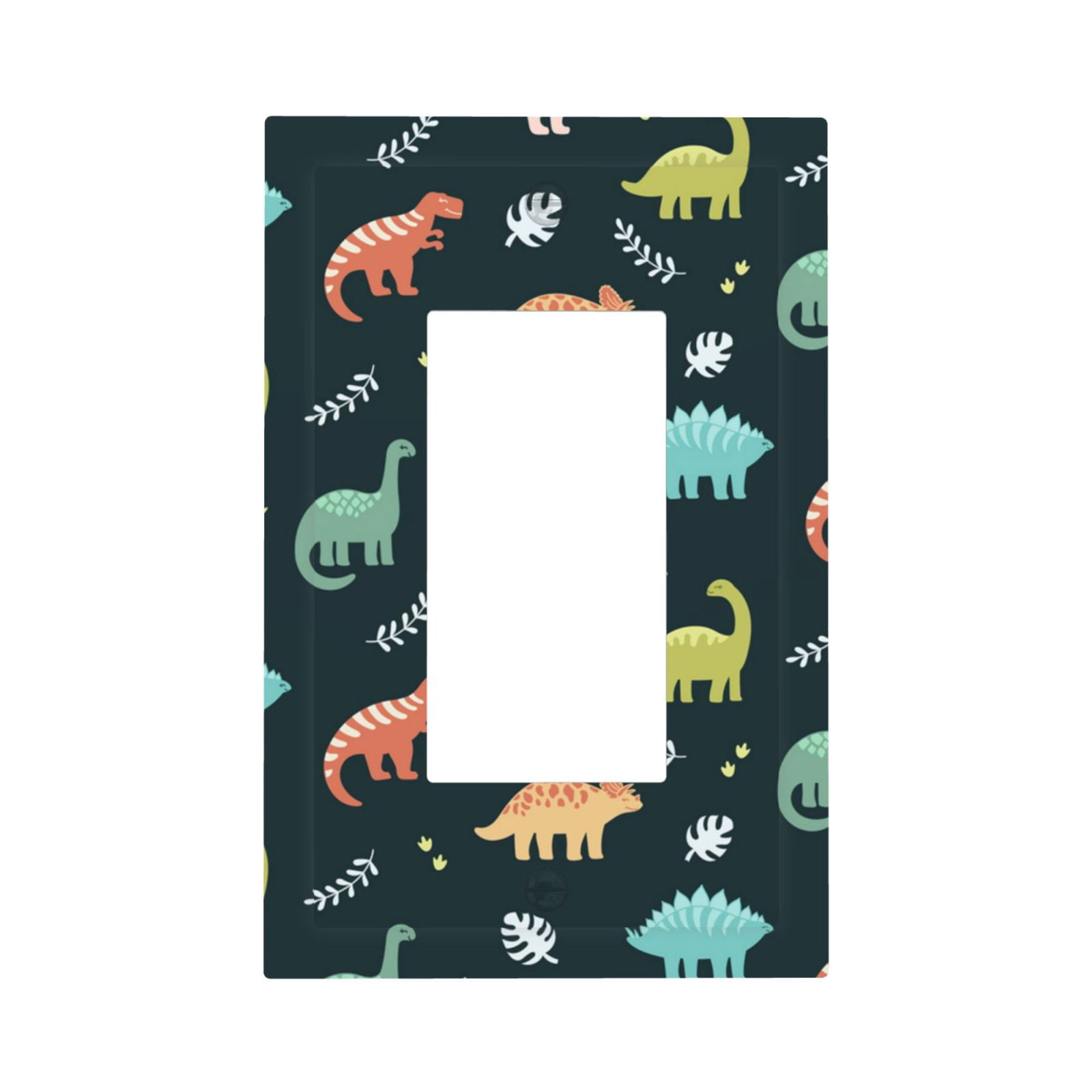 Dinosaurs And Leaves Single Gang Wall Plate 1 Gang Decorative ...