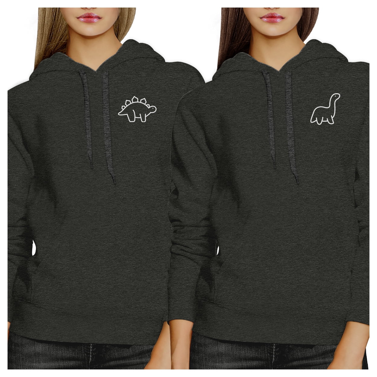 Dinosaurs BFF Matching Dark Grey Hoodies - Walmart.com